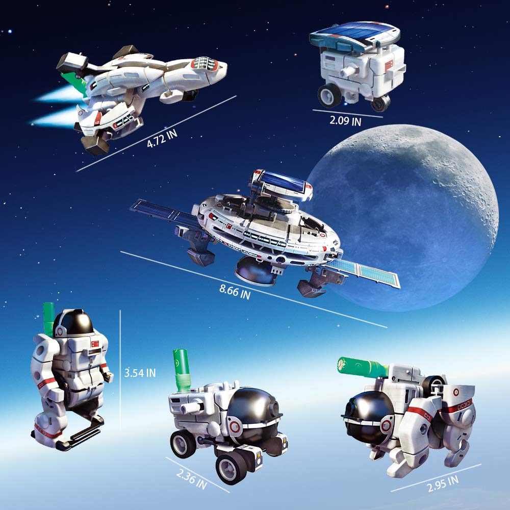 Tomons STEM Toys 6-in-1 Solar Robot Kit Learning Science Building Toys Educational Science Kits Powered by Solar Robot for Kids 8 9 10-12 Year Old Boys Girls Gifts
