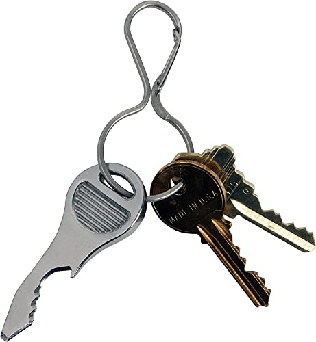 Nite Ize KCT1010-1088 DoohicKey QuicKey Stainless-Steel 5-in-1 Keychain Multi Tool with Key Hole Attachment, Stainless Steel