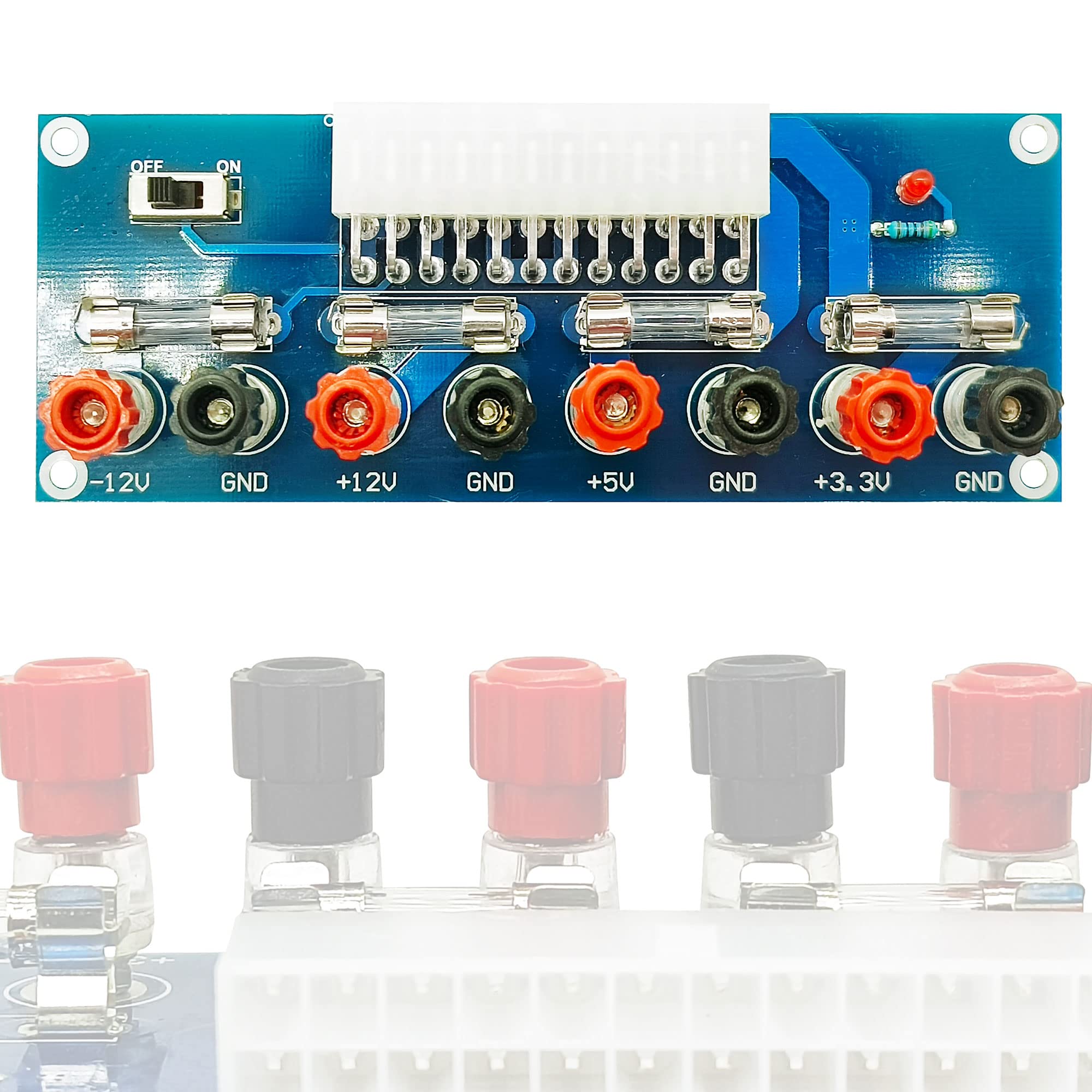 Hyhpsjiee 3pcs 24 Pin ATX Power Supply Breakout Adapter Module Desktop Computer Chassis Computer PC Power Supply Breakout Module Adapter 12V 5V 3.3V ATX Transfer Board.