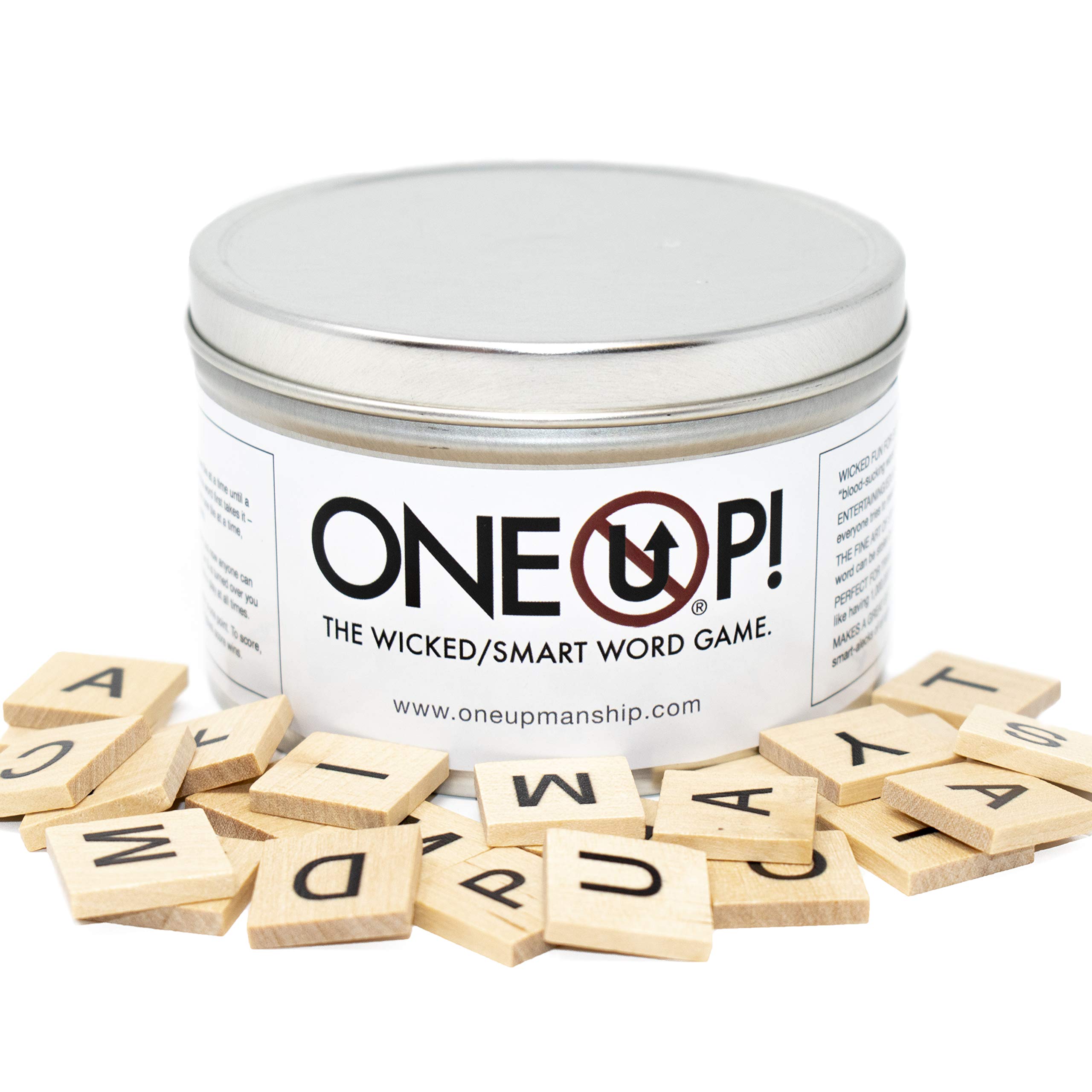 One Up! The Wicked Fun Word Game. A perfect gift for travel, holidays, birthdays, parties, and quality family time.