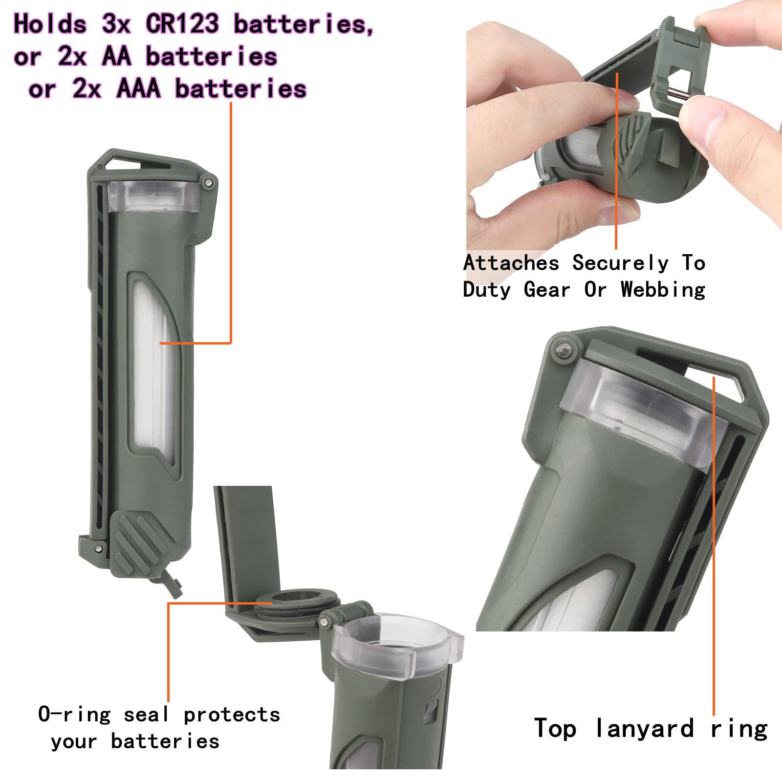 Hdlsina Battery Storage Case and Tactical Gear Case Hard Tool Box Secure Storage for AA, AAA, CR126 Batteries, Survival Gear (OD)