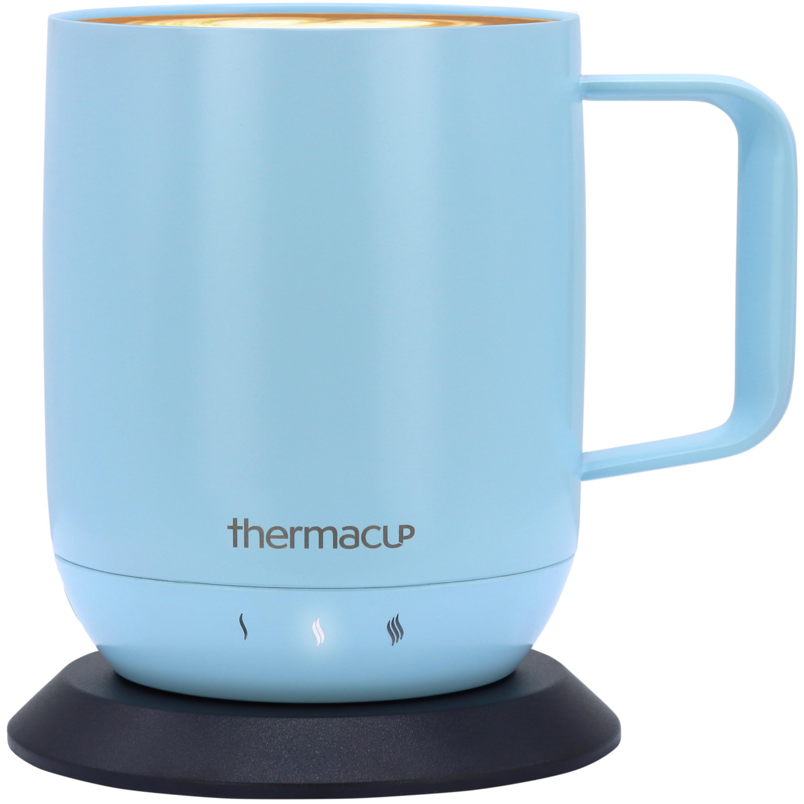 Thermacup Self-Heating Temperature Controlled Coffee Mug with Lid, Led Electric Smart Cup, 3 Custom Heat Settings, Auto/Off Feature, Keeps Liquids Warm, Sip Smarter (Sunset Pink – 10 oz)