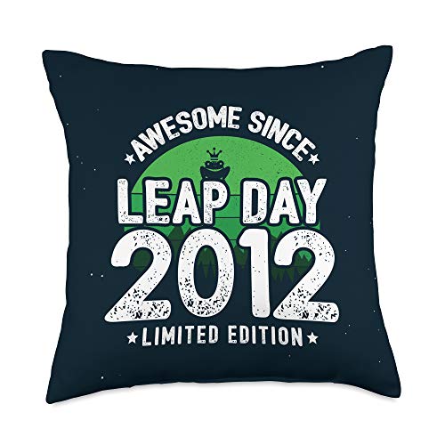 Leap Year Birthday Gifts & Leap Day Apparel Leap Day Awesome Since 2012-Leap Year Birthday Throw Pillow, 18x18, Multicolor