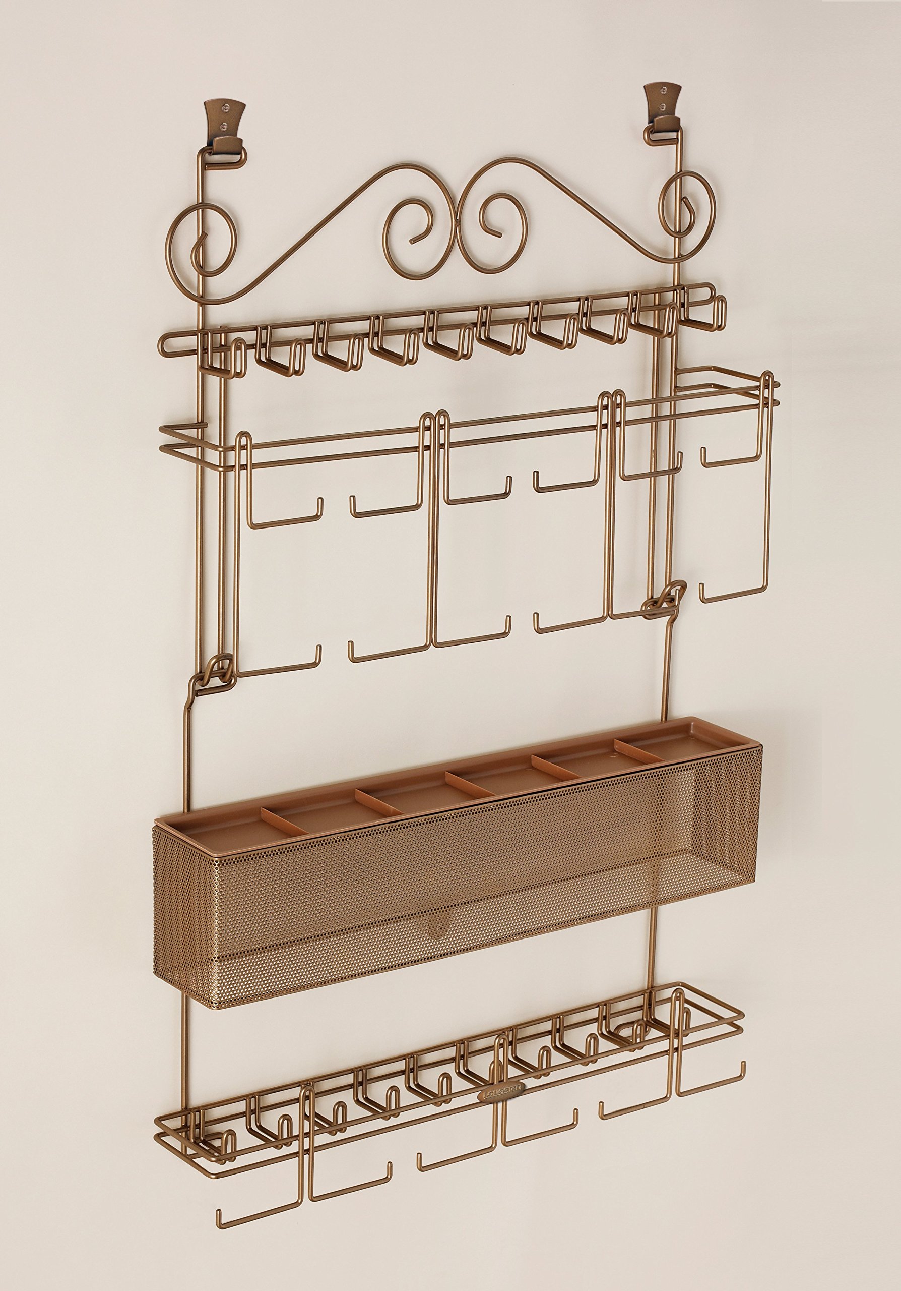 Longstem Organizers Over the Door, Wall Jewelry Organizer #7100 in Bronze, Holds Over 300 Pieces
