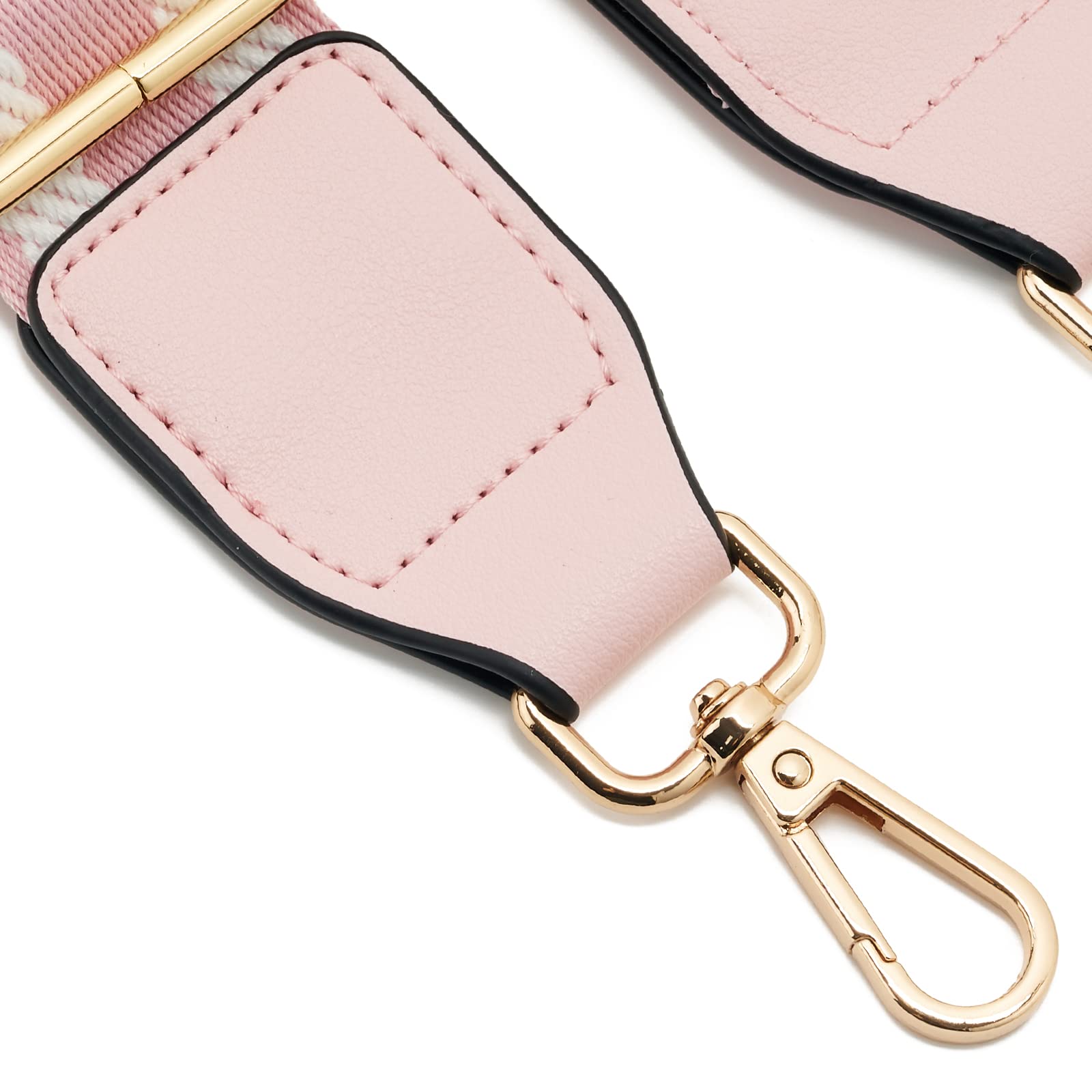 DEVPSISR Wide Purse Strap Replacement Crossbody Handbag Stripe Adjustable Canvas Shoulder Bag-Leather buckle color17