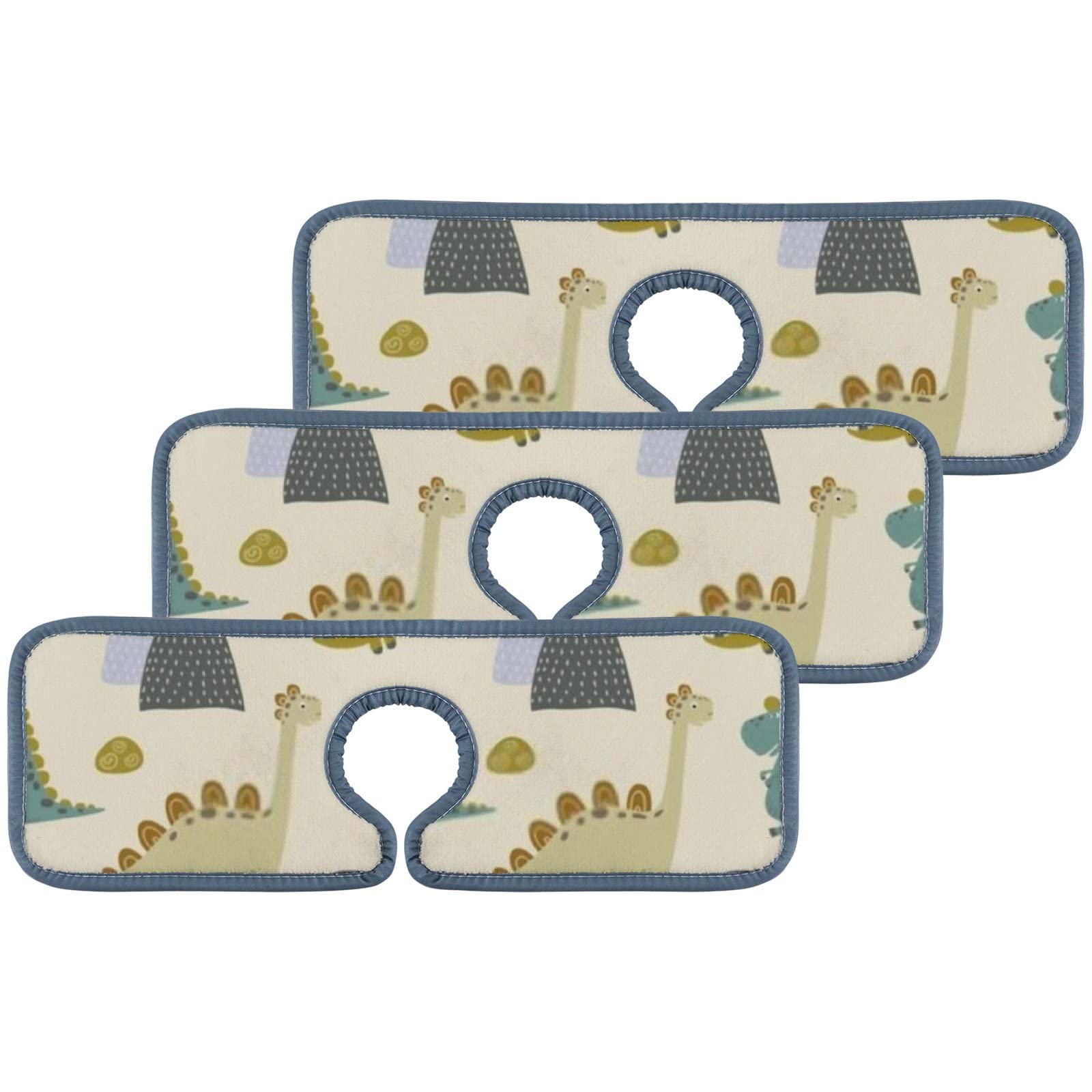 Kitchen Faucet Absorbent Mat 3 Pieces Dinosaurs in the Nature Faucet Sink Splash Guard Bathroom Counter and RV,Faucet Counter Sink Water Stains Preventer
