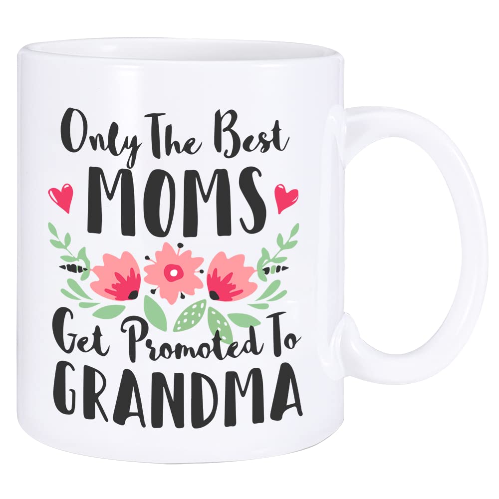 Funexara New Grandma Gift -First Time Grandmother Mug-Promoted to Grandma Surprise Announcement-11oz Cup Baby Reveal-Present from Grandchildren on Birthday, Mothers Day, Christmas