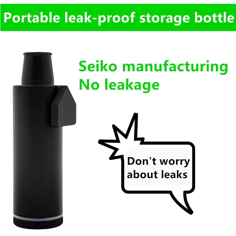 OMO Metal Ieak-proof Bottle (3nd Generation Upgrade Version) (Black high-capacity)(Silver small capacity) Portable Pepper Shaker (2 pack)
