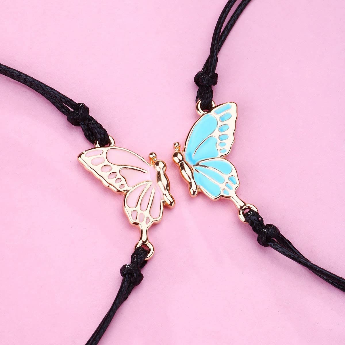 DOYYCA Friendship Bracelets Matching Best Friend Bracelet for 2 Women BFF (Butterfly 1)