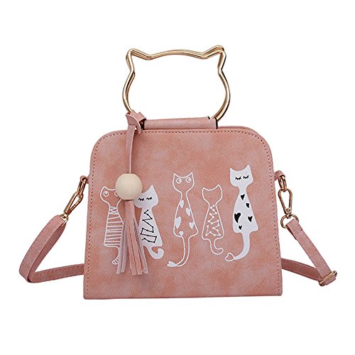 Handbags Bag Cat Crossbody Messenger Rabbit Women Bag Pattern Animal Shoulder Bag Camera Shoulder Bag (Pink, One Size)