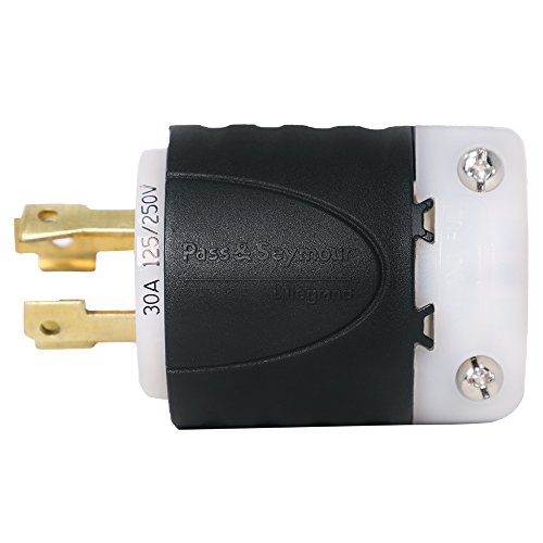 Iron Box NEMA L14-30P Generator Plug - Rated 30A 125/250V, 4 Prong for L14-30R Generator Receptacles IBX-L1430P