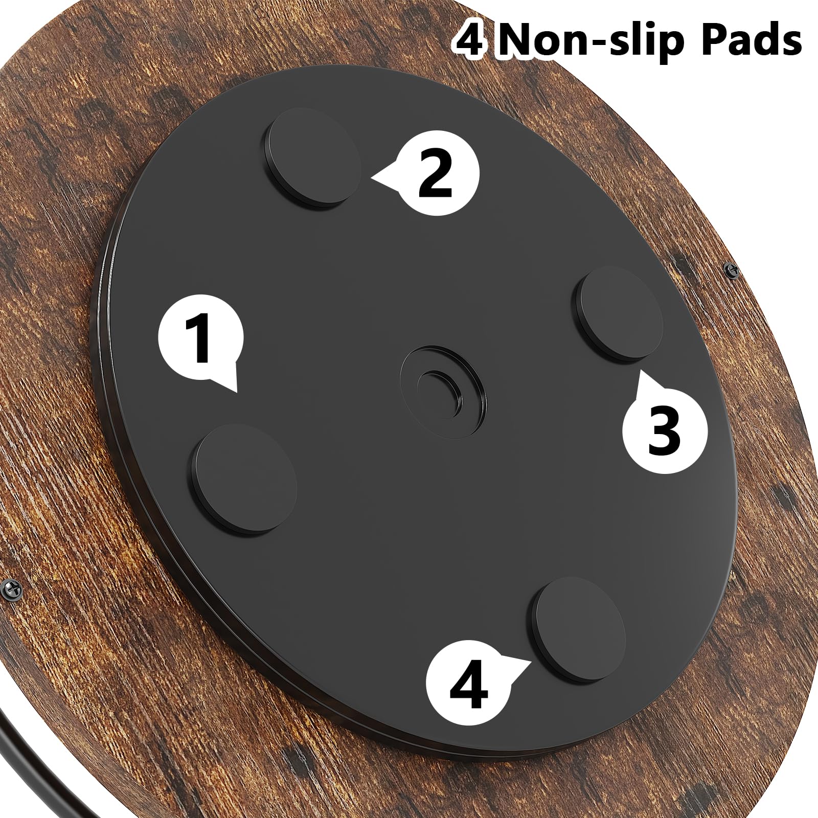 KOKSTOP Lazy Susan Organizer:9 Inch Rotating Spice Rack for Kitchen Countertop Round Wooden Turntable Holder for Cabinet, Dining Table, Cupboard Storage – Black