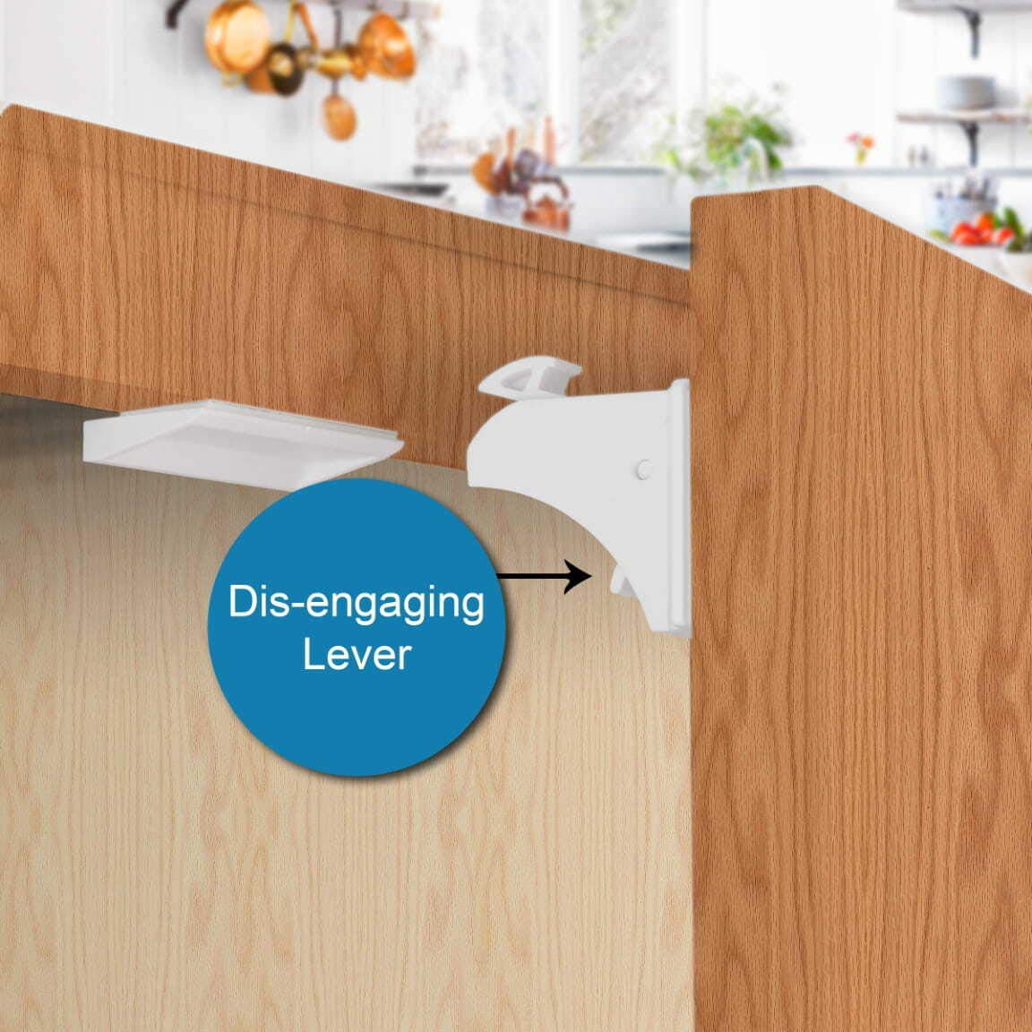 Enovoe Magnetic Locks - 24 Locks + 4 Keys - Magnetic Baby Safety Cabinet and Drawer Locks Child Proof Your Kitchen and are Easy to Install - No Drill, Tools or Screws Needed