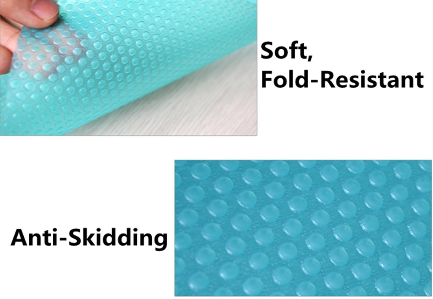 HityTech 6 Pack Refrigerator Liners, Washable Refrigerator Mats Liners Waterproof Fridge Pads Mat Shelves Drawer Table Mats 17 3/4" x 11 3/4" - All 6 Blue