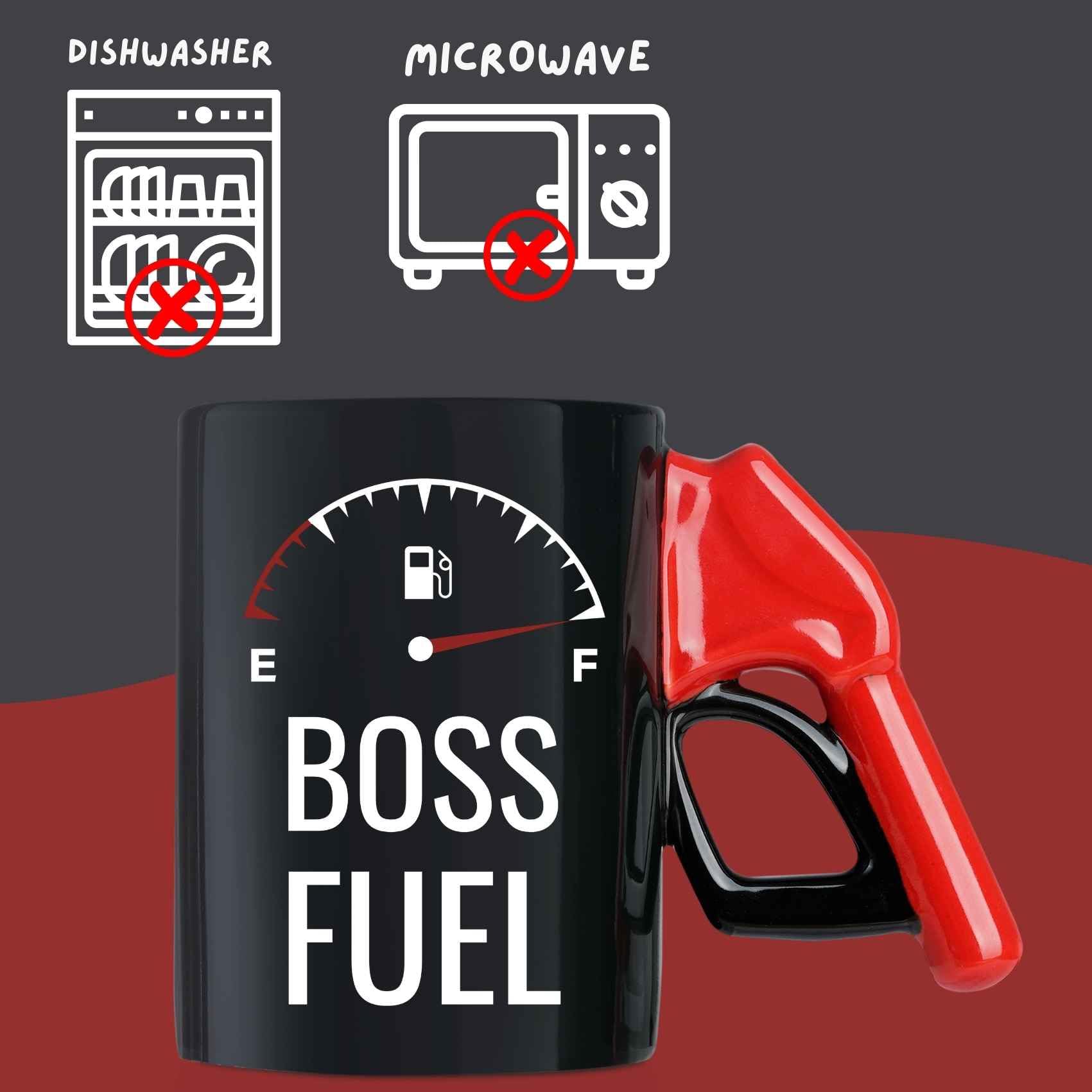 Onebttl Boss Gifts, Boss Fuel Coffee Mug with Fueling Nozzle Handle, Gifts from Employees, 13.5oz/400ml Funny Ceramic Mug for Boss Day, Christmas