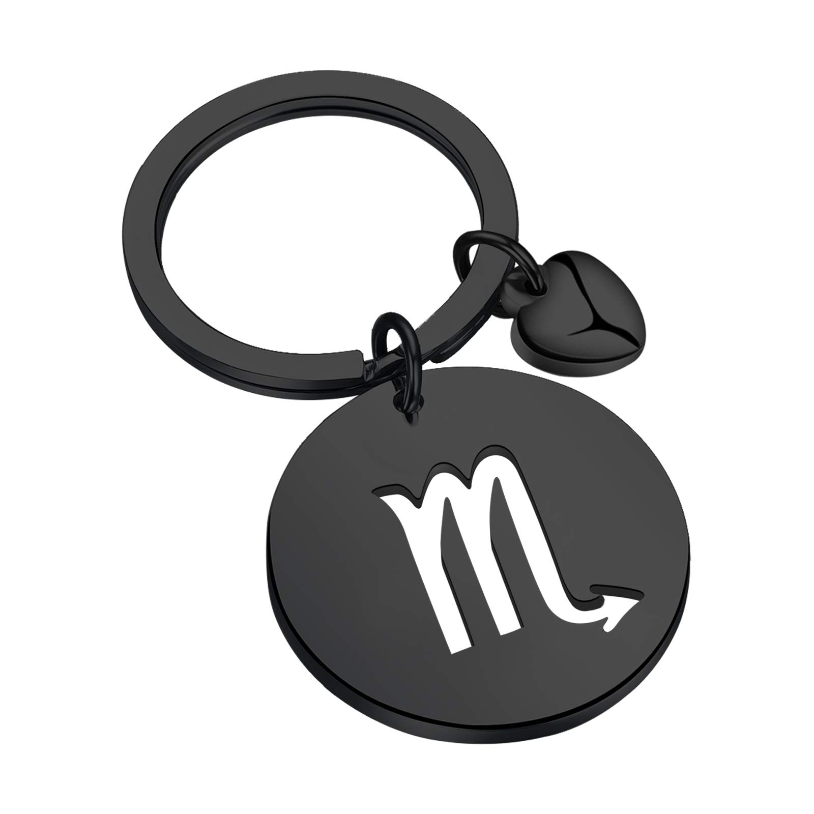 FAADBUK Zodiac Sign Keychain CZ Horoscope Gift Zodiac 12 Constellation Pendant Keyring Birthday Friendship Astrology Gift (Scorpio K-Bl)