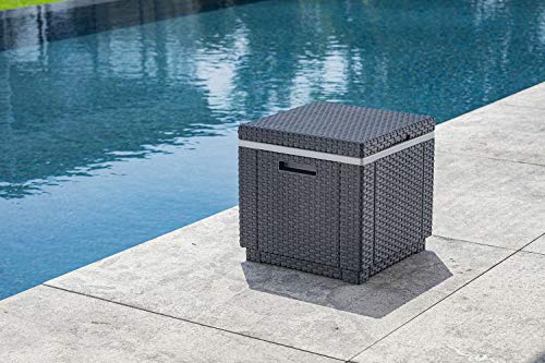 Keter Ice Cube Beer and Wine Cooler Table Perfect for Your Patio, Picnic, and Beach Accessories, Graphite