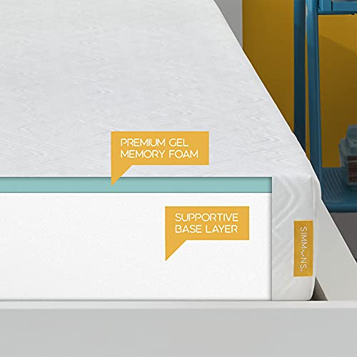 Simmons - Gel Memory Foam Mattress - 7 Inch, Full Size, Firm Feel, Motion Isolating, Moisture Wicking Cover, CertiPur-US Certified, 100-Night Trial