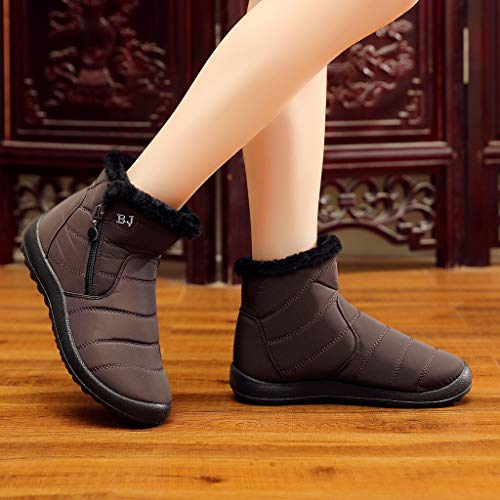 FASDNENDYS Women Snow Boots Warm Waterproof Ankle Cotton Short Women's Botas Winter Snow Nylon Boots Shoes Women's Boots Womens Snow Boots Quilted