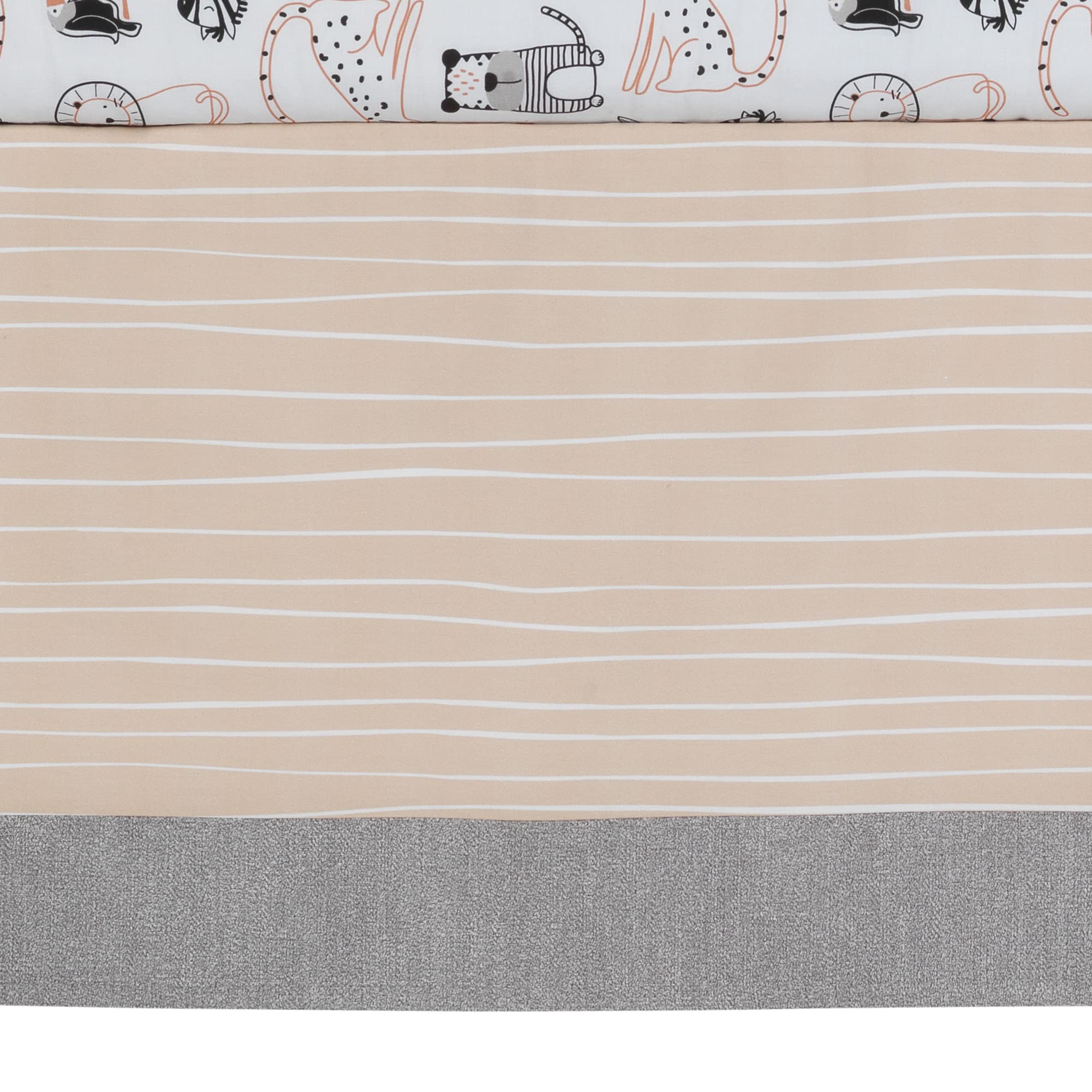 Lambs & Ivy Patchwork Jungle Animals 6-Piece Gray Nursery Baby Crib Bedding Set