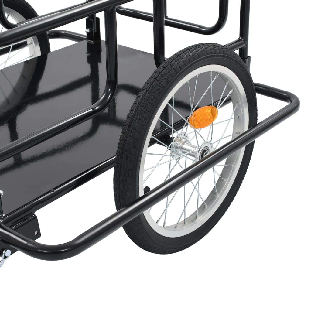 Festnight Bicycle Bike Cargo Trailer Luggage Carrier Trailer Steel Black
