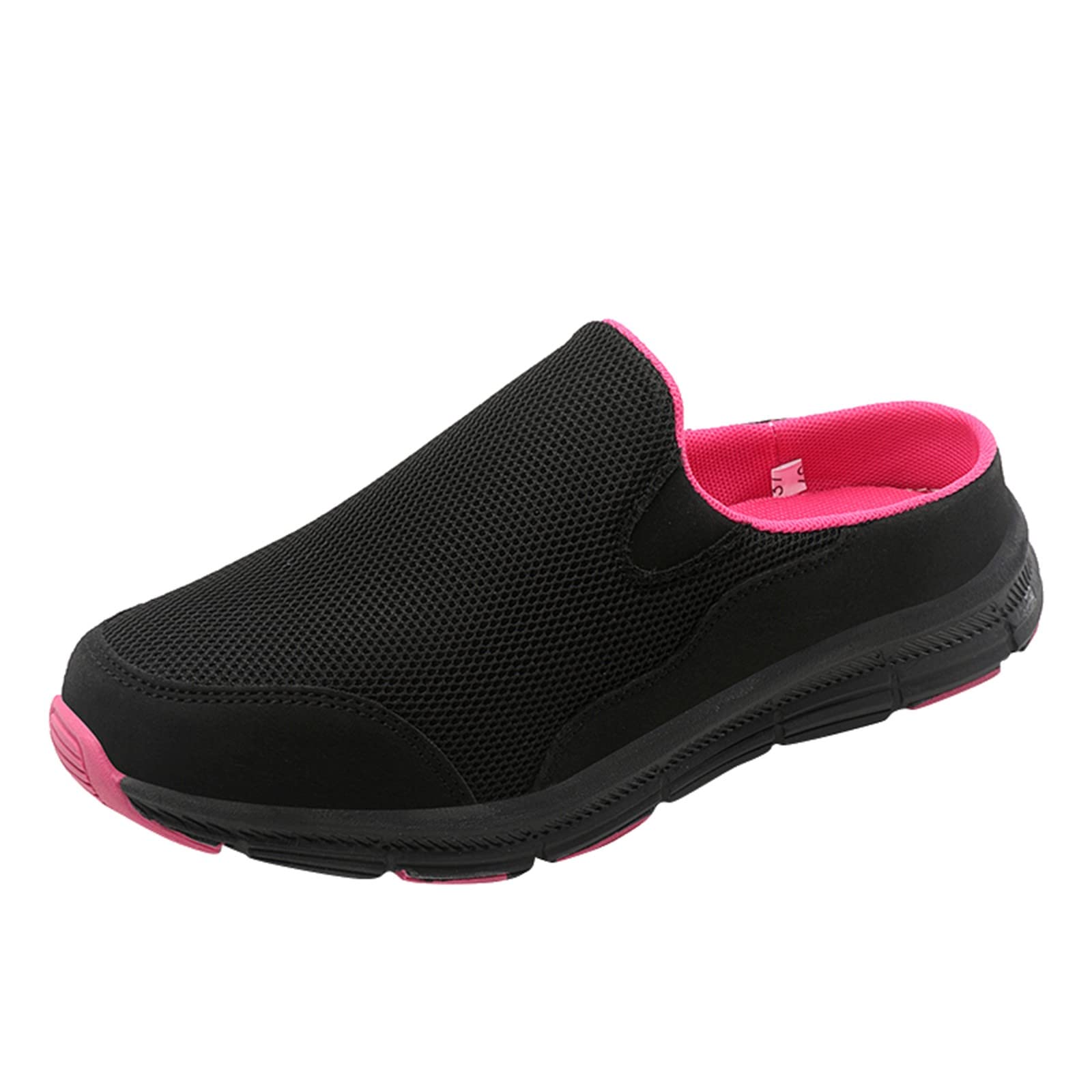 FASDNENDYS Women's Comfortable Wrap Half Slipper Flat Bottom Soft Mesh Sports Casual Shoes Winter Shoes for Men Casual Black