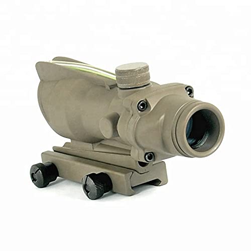 E-Tactical 4x32 Scope Tan Green Chevron Glass Fiber Scope Glass Etched Reticle Real Fiber Optics Optical Scope