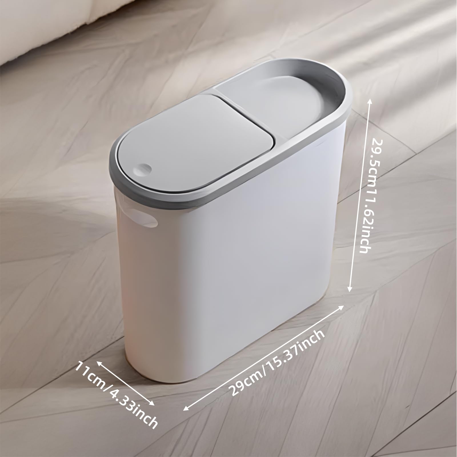 LOVEWE Bathroom Trash Can, Compact and Durable Plastic Wastebasket with Built-in Handles, Easy to Clean, Rustproof, Space-Saving Design, Ideal for Small Spaces in Bathroom, Laundry, and Home Office
