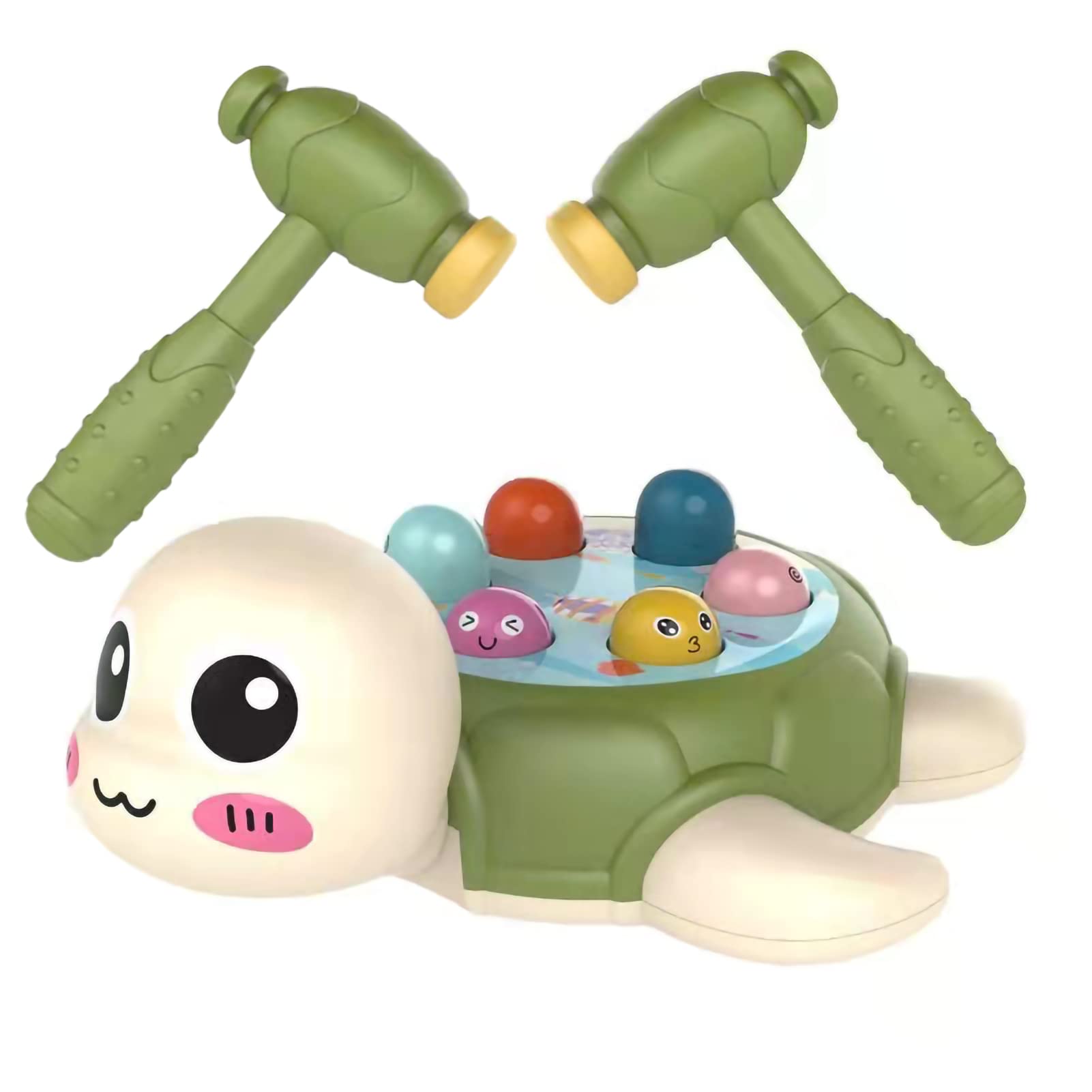 Interactive Whack A Mole Game, Whack a Mole Pounding Hammering Game - Early Development Toy for Toddler, Learning, Active, Fun Gift Boys and Girls, 2 Hammers Included