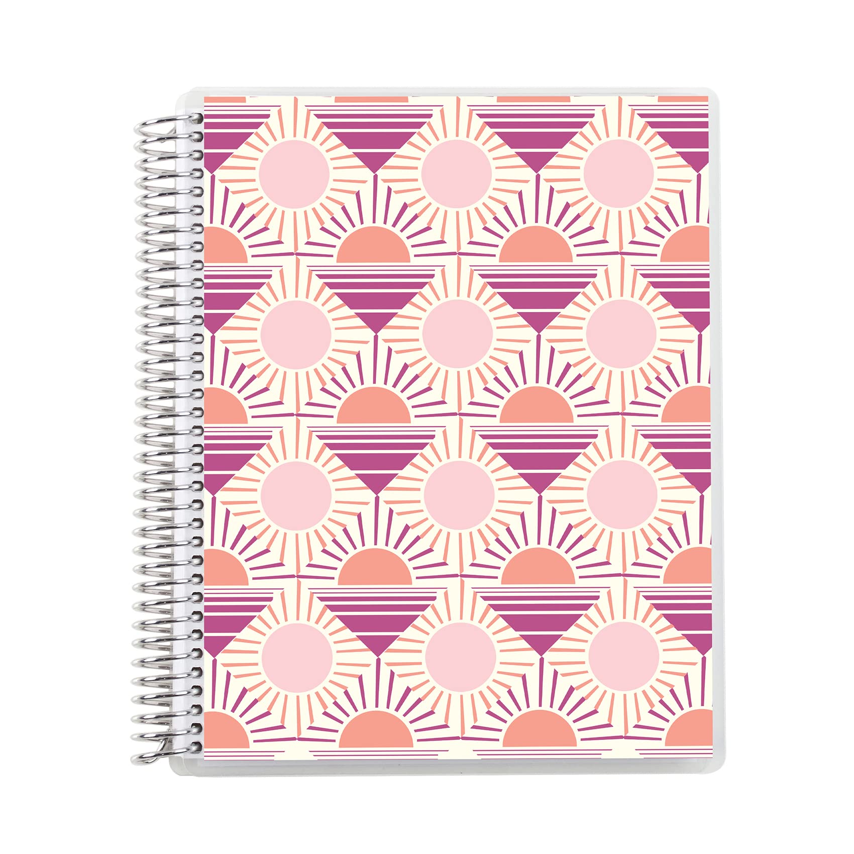 Erin Condren 8.5" x 11" Spiral Bound Productivity Notebook - Retro Sunrise. 160 Lined Page & To Do List Organizer Notebook. 80 Lb. Thick Mohawk Paper. Stickers Included