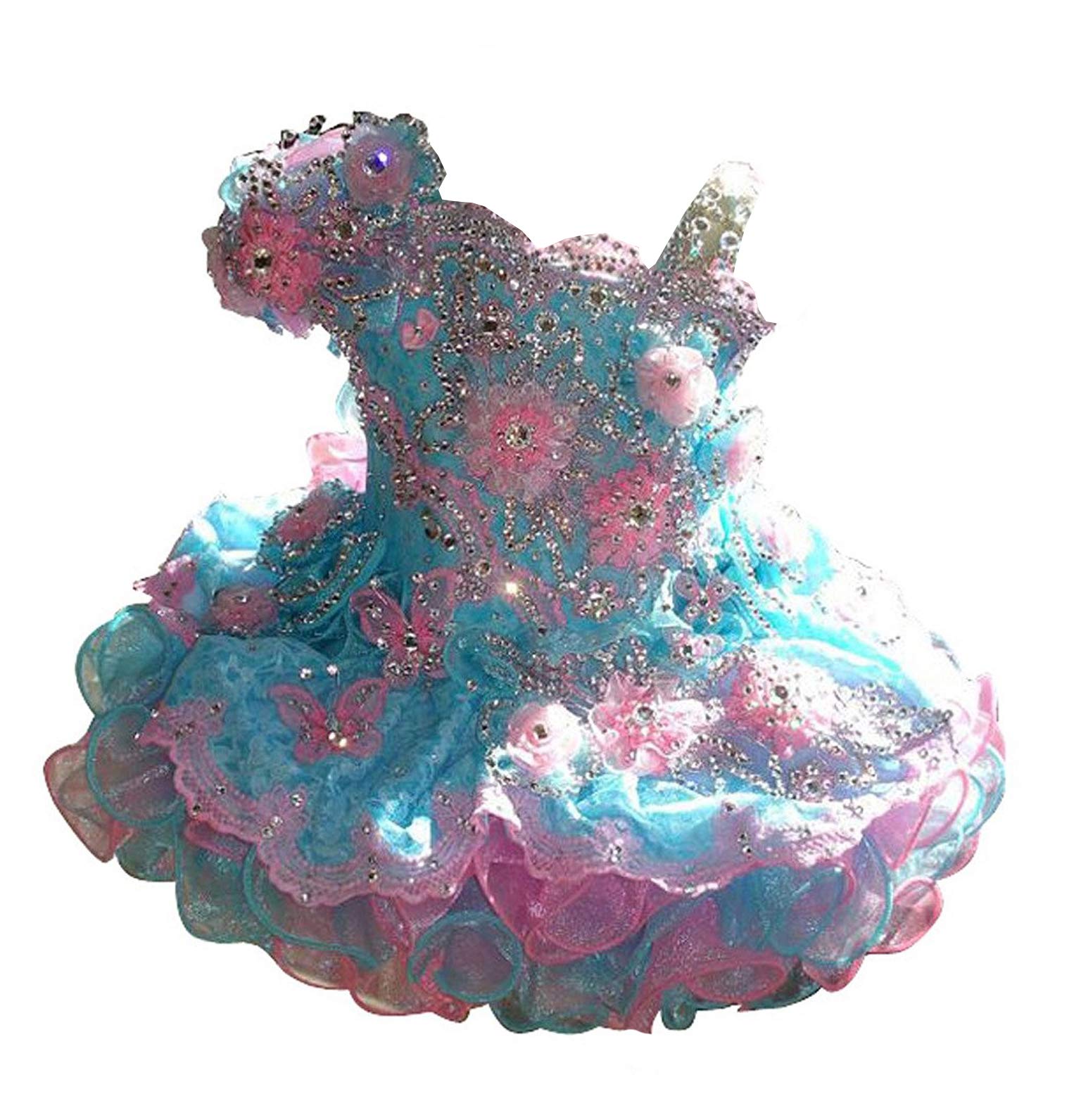 M_RAC Infant Girls' Flowers Mini Gowns Tutu Pageant Cupcake Dresses 6M