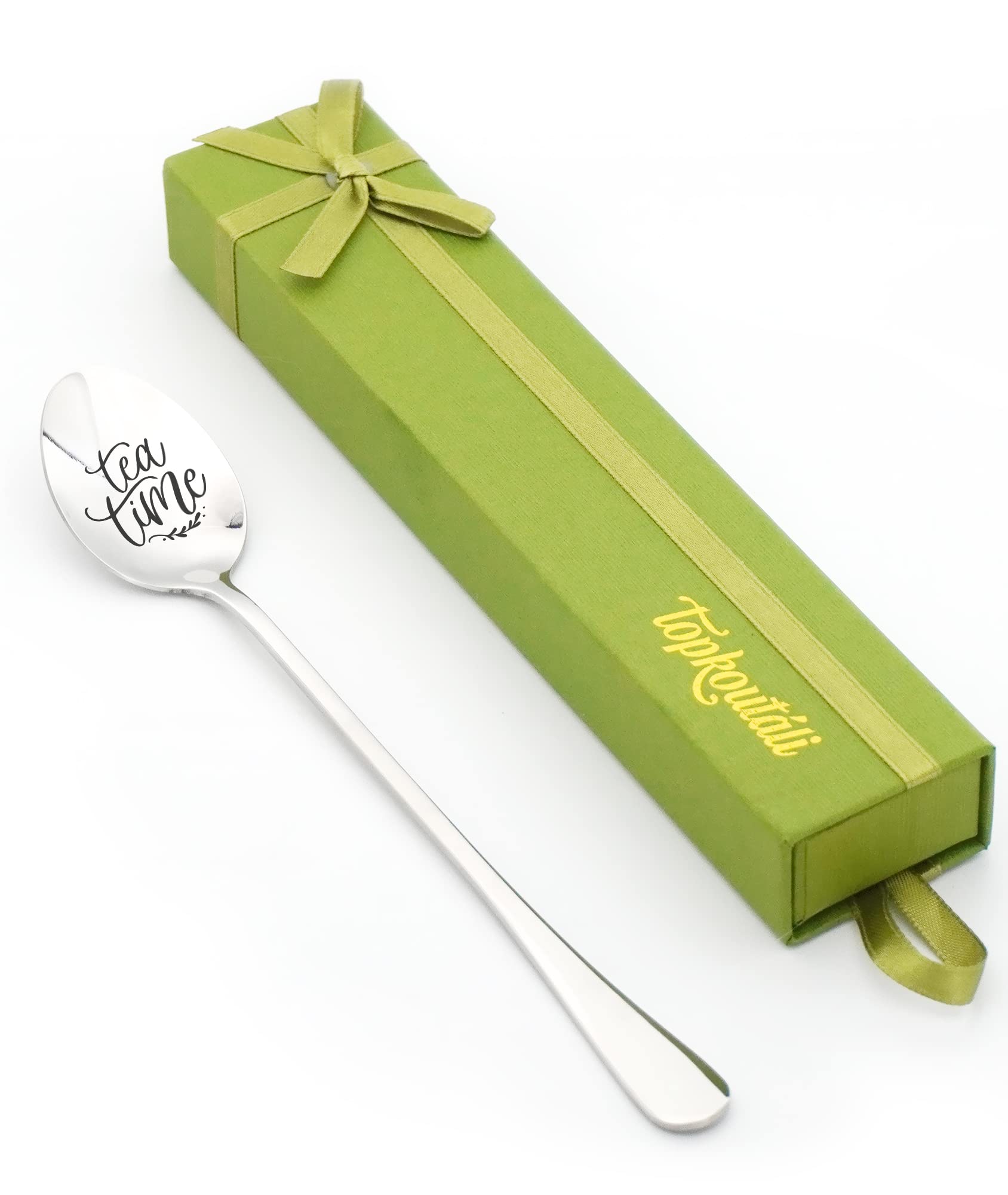 Funny Tea Time Spoon - Engraved Stainless Steel Spoon with Humorous Quote - Great gift for Tea Lovers, Bookworms and Friends