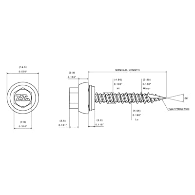 Metal Roofing Screws: (1000) #10-15 x 1.5. Self Starting Hex Head. EPDM Washer (No Paint)