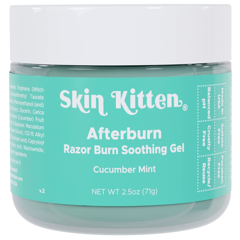 Skin Kitten Moisturizing After Shave Ingrown Hair Treatment for Bikini Hair - After Waxing Care with Aloe Vera & Cucumber - Razor Burn Treatment for Women (2.5oz)
