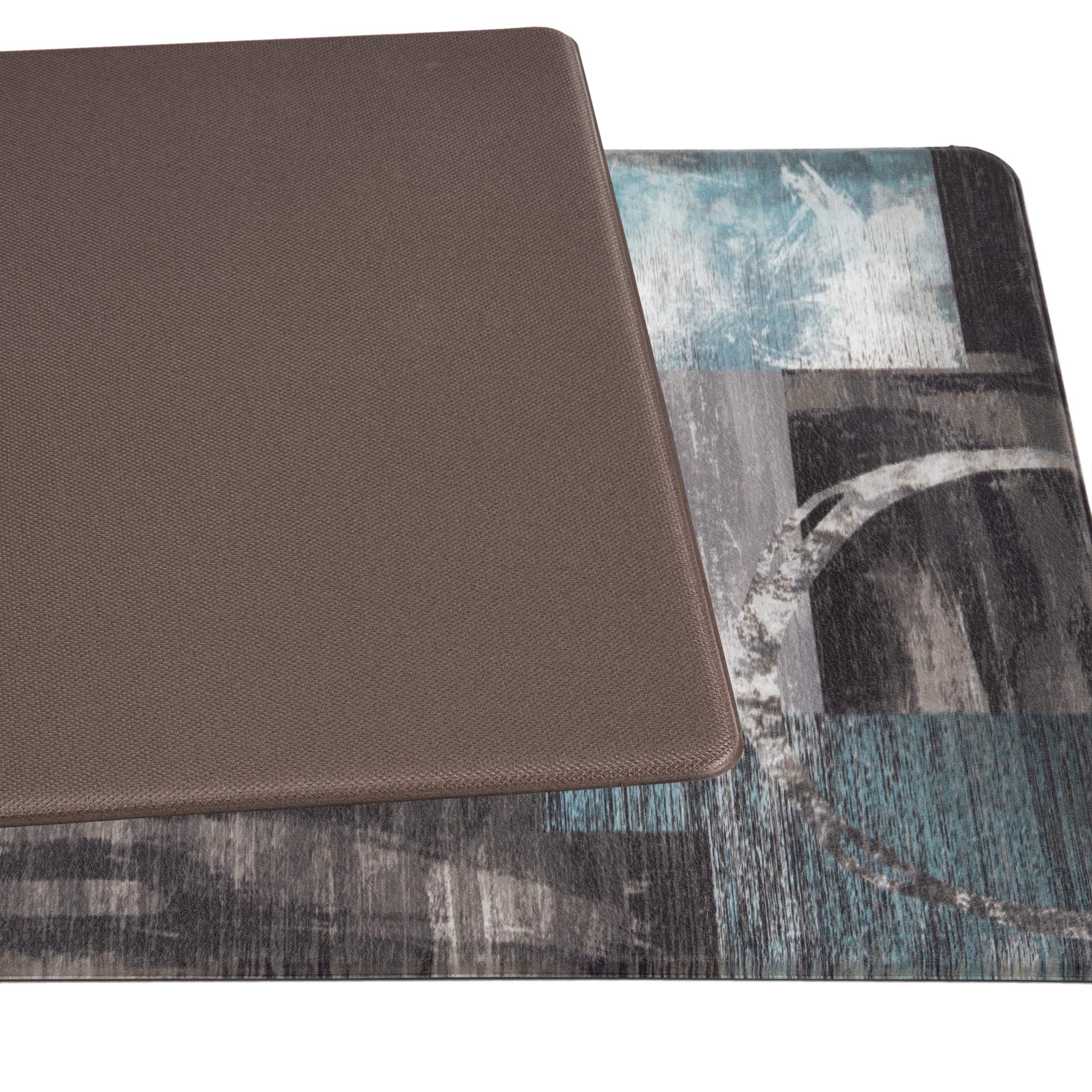 Rugshop Contemporary Abstract Circles Anti Fatigue Standing Mat 18" x 30" Gray