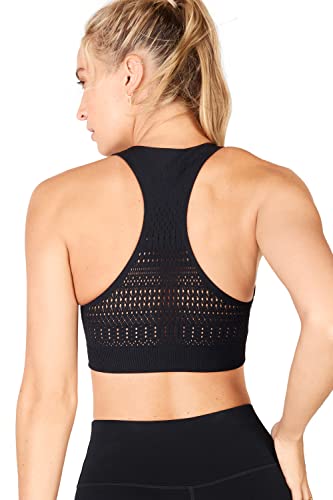 Fabletics Women's Briella Macrame SculptKnitĀ® Bra, Workout, Yoga, Athletic, Fitness, SculptKnit, L, Black