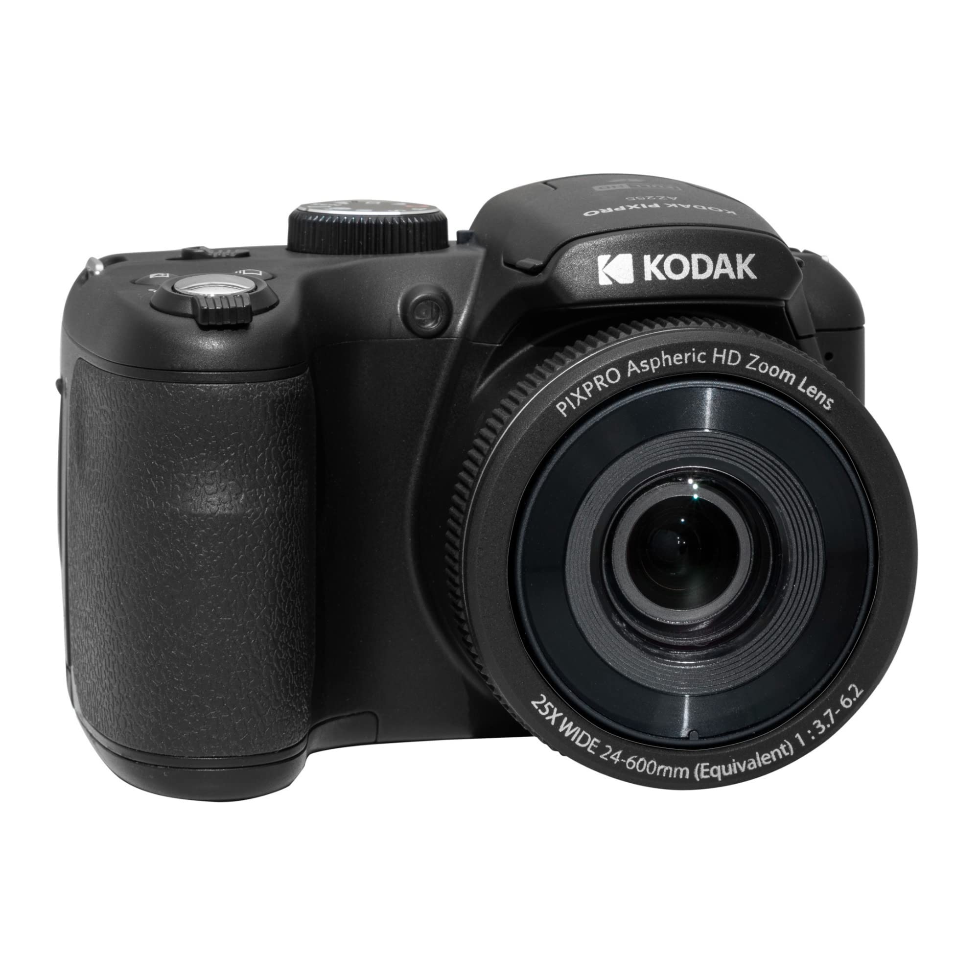 Kodak PIXPRO AZ255 Astro Zoom 16MP Digital Camera (Black) Bundle with 64GB Memory Card, High-Performance Alkaline AA Batteries (4-Pack), Camera Case and Accessory (4 Items)