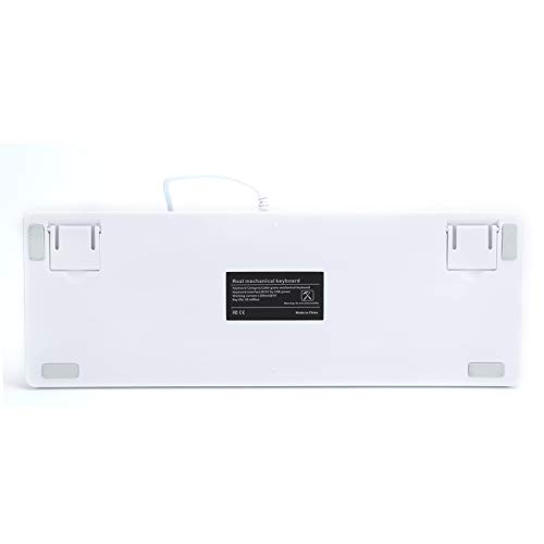 K100 Gaming Keyboard 87Keys, White Blue Dual Color Blue Mechanical Keyboard, Mixed Light Wired USB Computer Keyboard with 1.5m Cable, for General Desktop Notebook Computers (Blue and White)