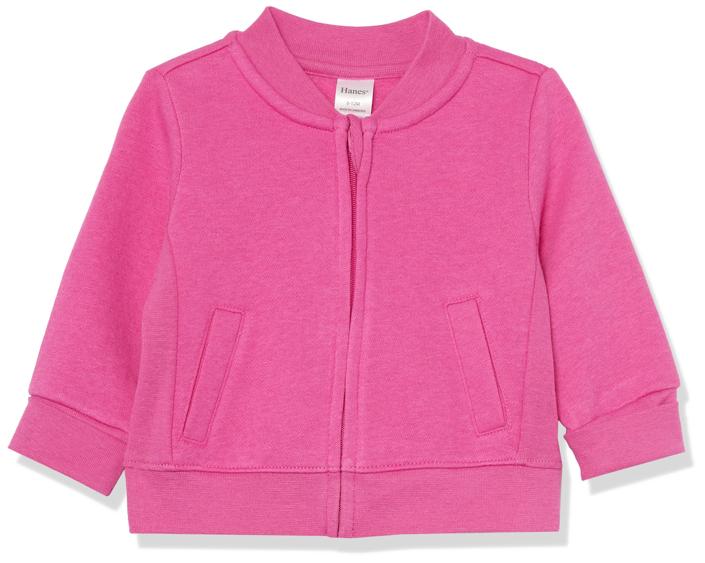 Hanes, Zippin Soft 4-Way Stretch Fleece Zip Up Sweatshirt Jacket, Babies and Toddlers, Rose Tea, 18-24 Months