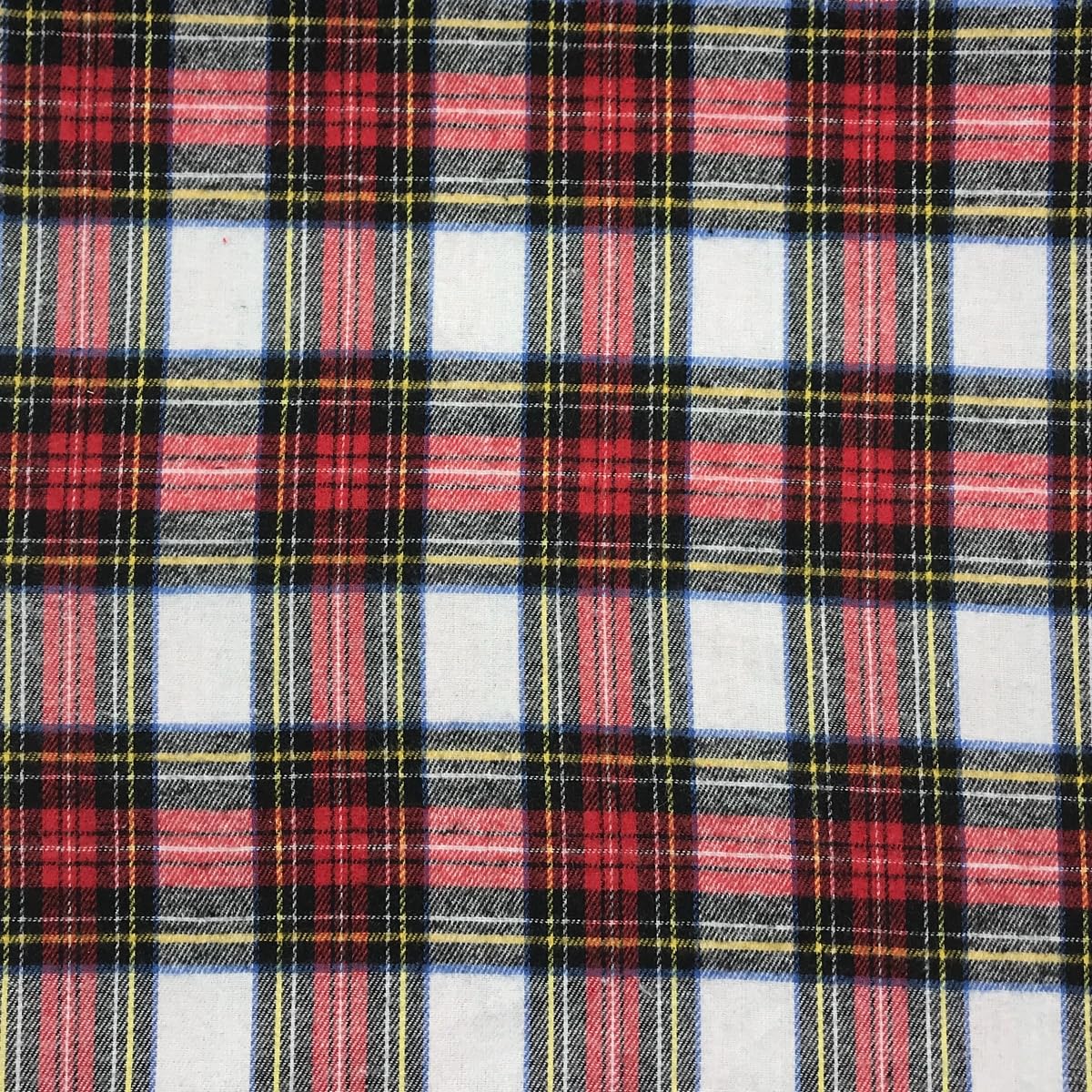 Red Tartan Plaid Fabric Cotton Width 57 Inches Yarn Dyed and Brushed for Festive Christmas Decorations and DIY Crafts and Dress (Red-White, Cut by The Yard)