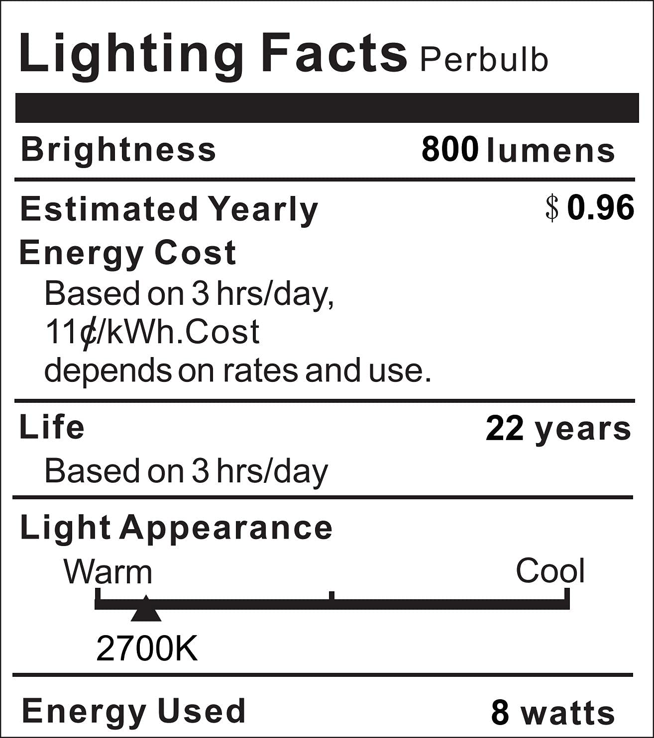 Fabuled Dimmable A19 LED Light Filament Bulbs,E26 Screw Base,Warm White 2700K,8Watts LED Bulbs Equivalent 60Watts, Clear Glasses,800Lumens,Pack of 6