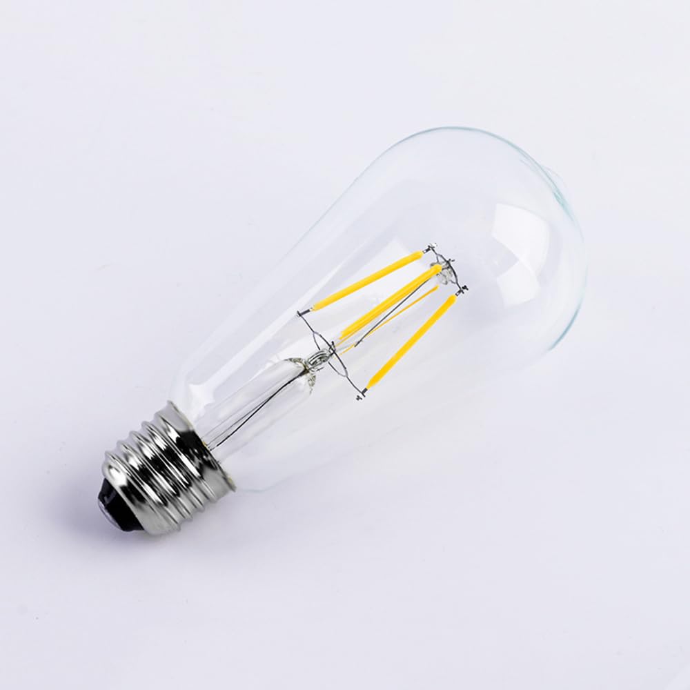 Low Voltage 3V 1.2W LED Bulb, ST64 Antique Shape Edison LED Bulb 12W, E27 Medium Base Lighting Bulb for Landscape Outdoor Solar Light Sconce Path Pendant Lamp, Clear Glass, Warm White, 2 Pack