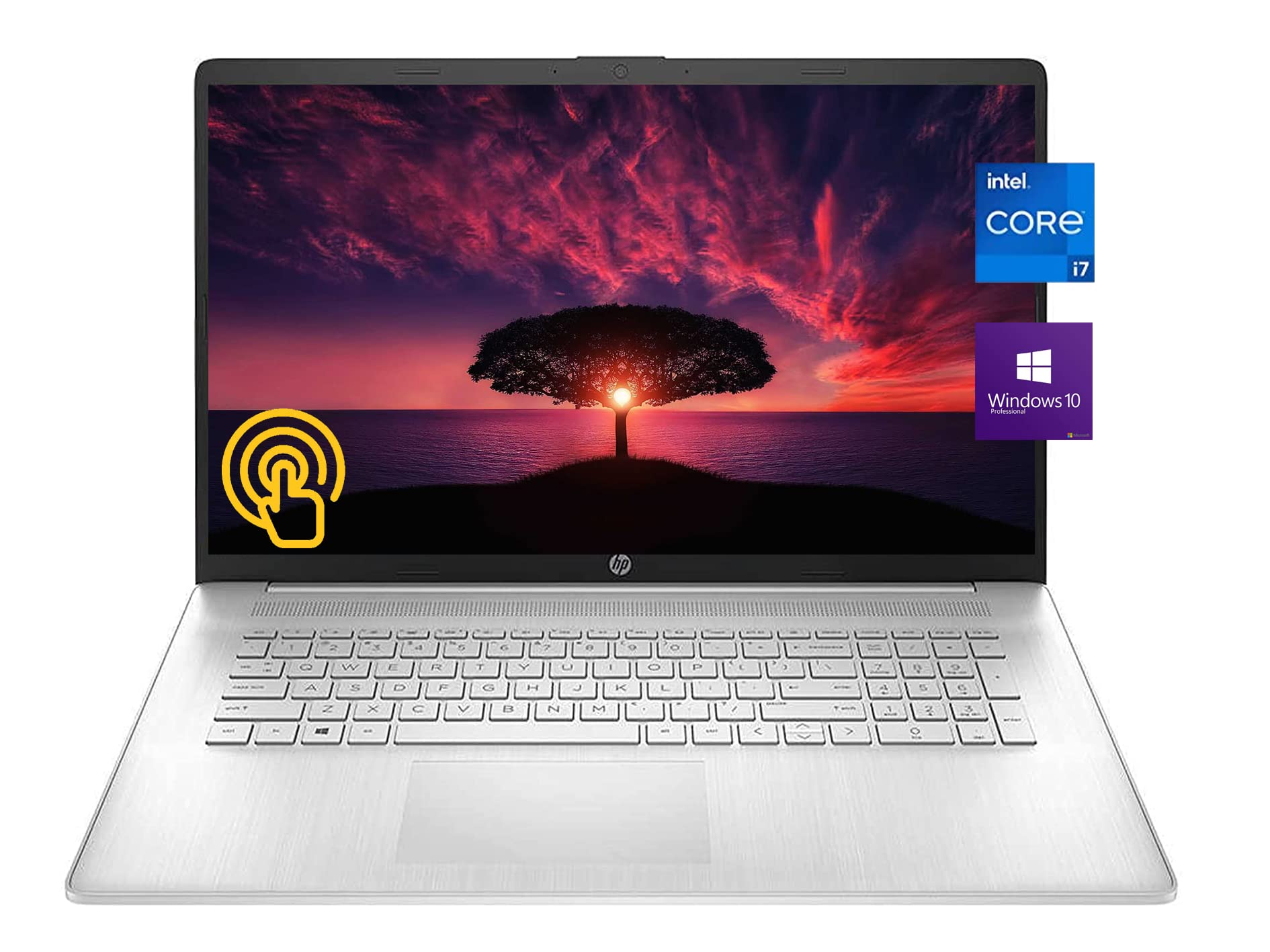 HP 17.3" HD Touchscreen Business Laptop, 12th Gen Intel Core i7-1255U, Windows 10 Pro, 16GB RAM, 1TB SSD, Backlit Keyboard, HDMI, WIFI 6, Webcam, Long Battery Life, Durlyfish