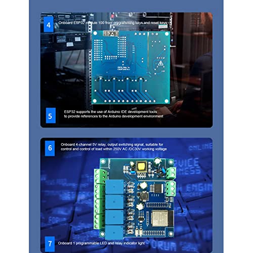 MACIMO ESP32 Development Board WiFi Bluetooth Four-Way Relay Module AC/DC Power Supply ESP32-WROOM Development Board