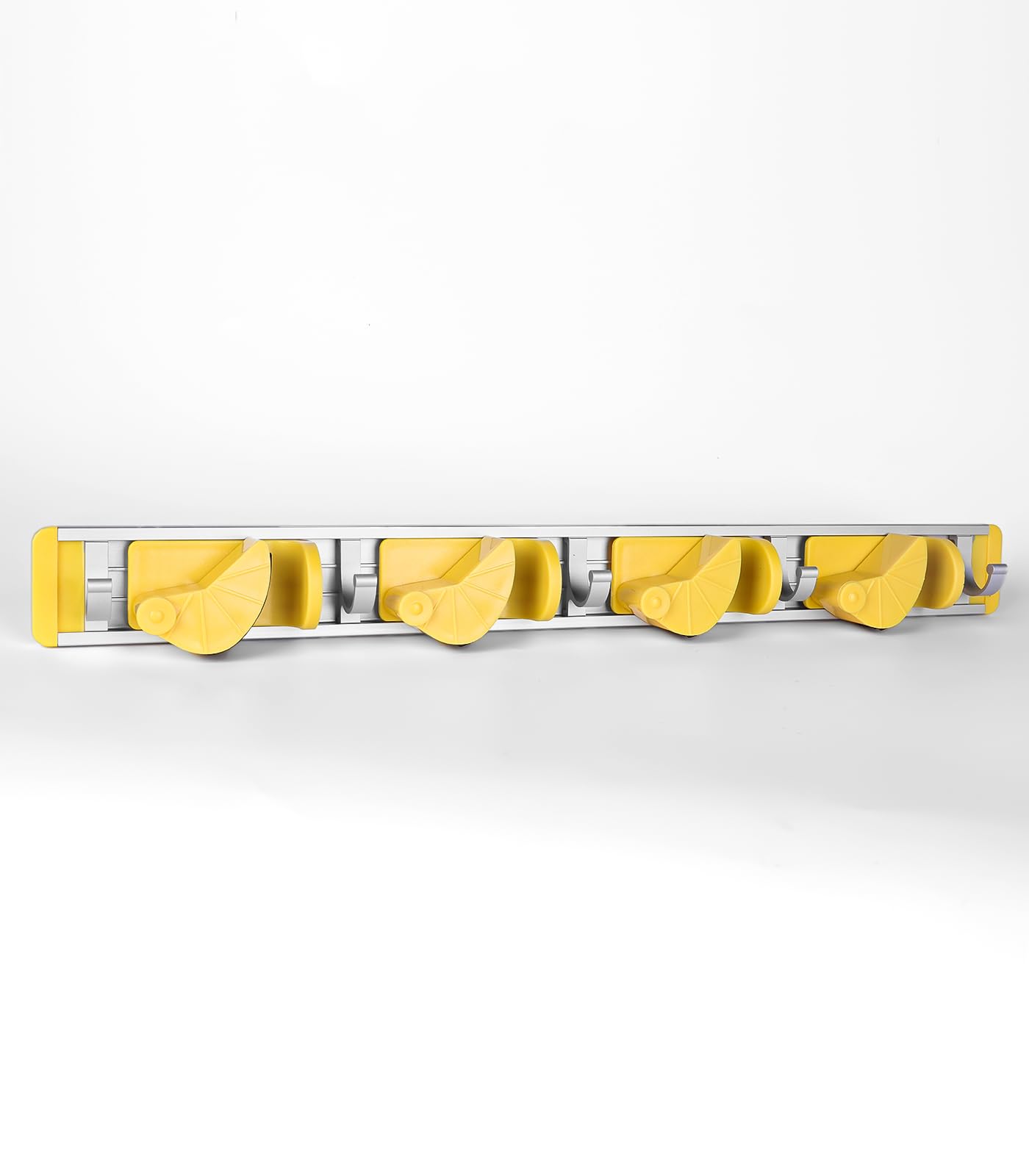 Opow Good Grip Wall-Mounted Mop and Broom Holder Storage Organizer Cleaning Tools Hanger for Kitchen Garden Laundry Room and Garage (4 slots, 5 hooks)