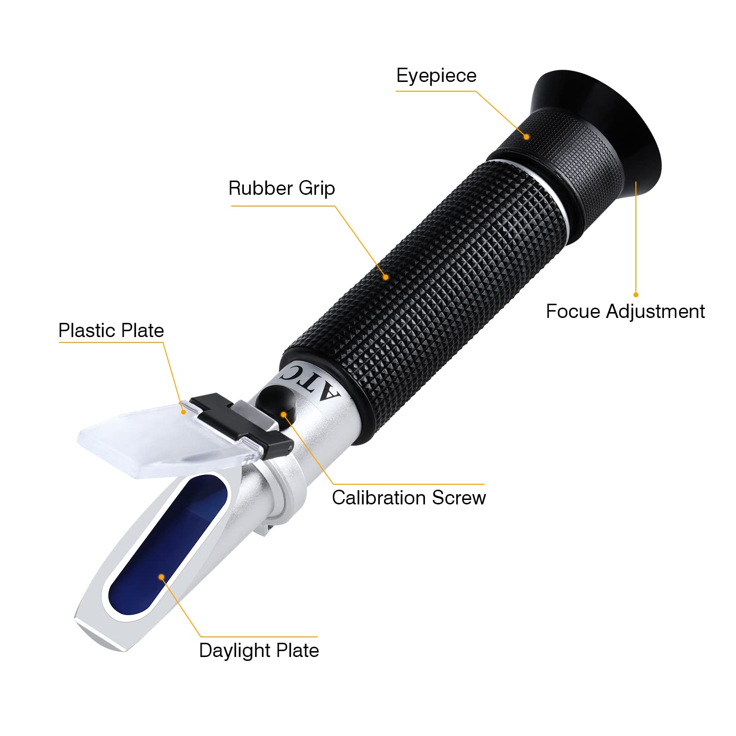 Optical Hydrometer Optical Brix Refractometer for Wine Making, Dual Scale - Brix 0-40% & Alcohol 0-25% Vol, Wine Refractometer for Measuring Sugar Content and Predicting Wine Alcohol Degree