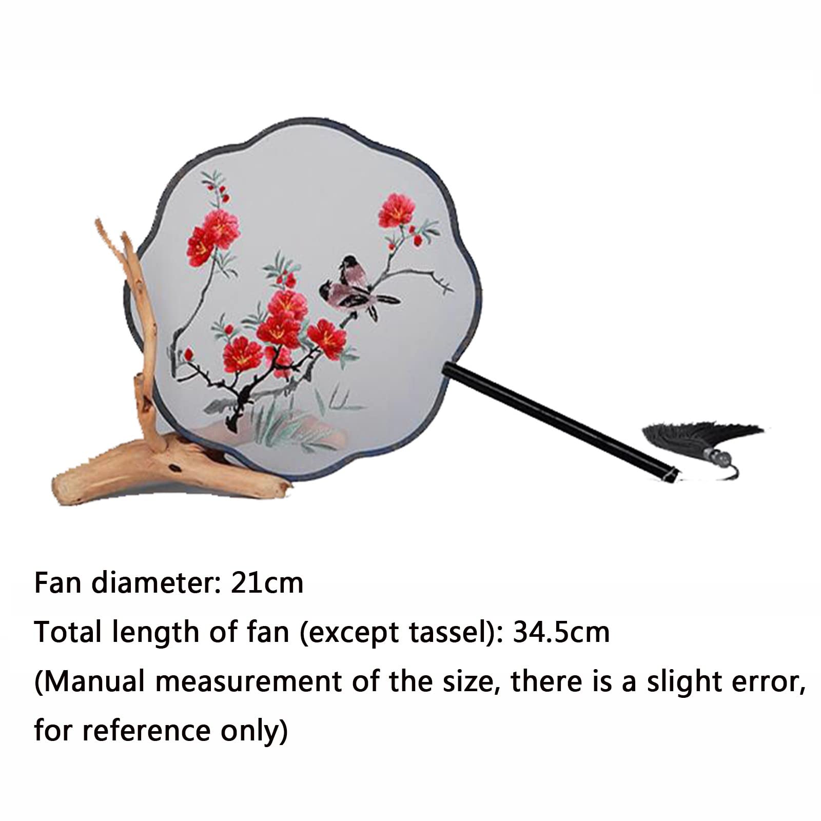 ERTUO Chinese Style Su Embroidery Retro Round Fan Double-Sided Embroidery Hanfu Cheongsam Dance Eight Petal Fan