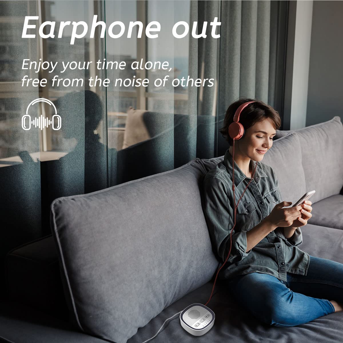 Sleep White Noise Machine Sound Machines Therapy with 30 Soothing Sounds 3.5 mm Headphone Jack 5 Timer Settings and 32 Precise Volume Compact Design Memory Function Gift for Home Office Travel