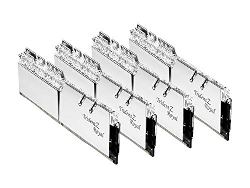 G.SKILL Trident Z Royal Series (Intel XMP) DDR4 RAM 128GB (4x32GB) 3200MT/s CL16-18-18-38 1.35V Desktop Computer Memory UDIMM - Silver (F4-3200C16Q-128GTRS)