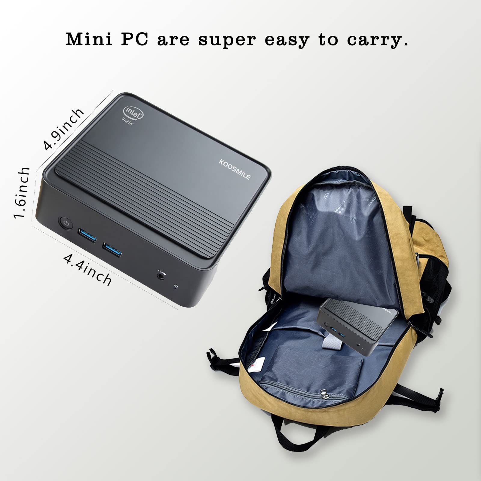 KOOSMILE Mini Pc OS 11 Pro Intel N5095 (Up to 2.9 GHz),Mini Desktop Computer,8GB DDR4 RAM, 256GB M.2 SATA SSD (Up to 2TB) Small PC Support 4K UHD/Dual HDMI/ USB3.0/ BT4.0/2.4G+5G WiFi…